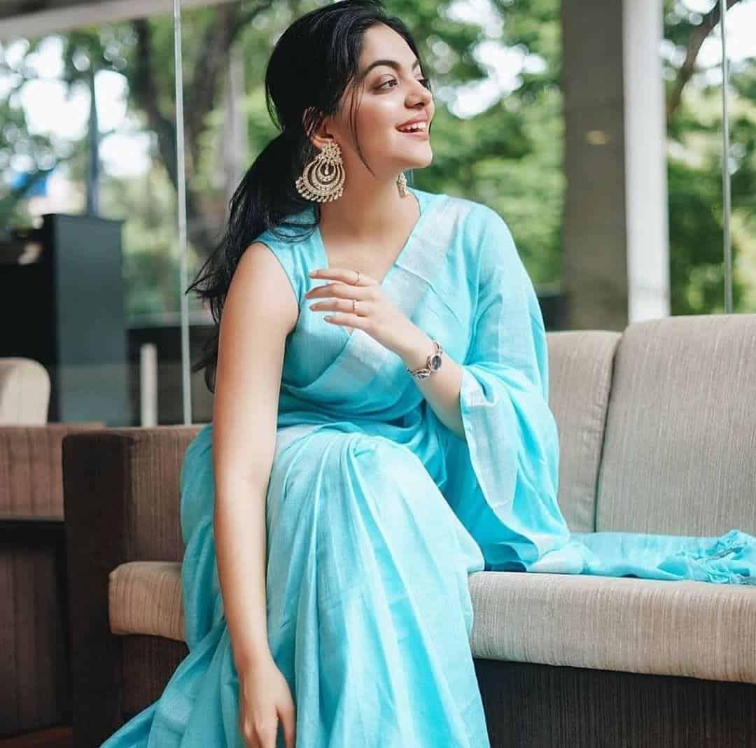 Linen Cotton Sky Blue Color Saree – Trend In Need